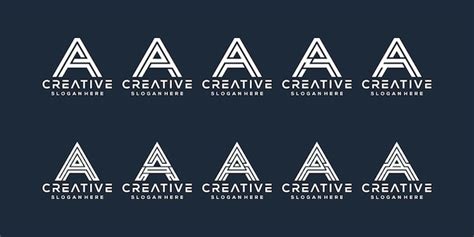 Набор букв дизайн логотипа Премиум векторы