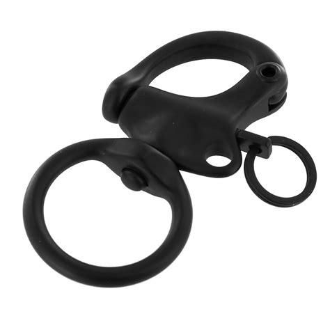 C5103 1 Pvd Black Matte Quick Release Snap Shackle Round Base W 12 B2020 Key Ring Solid