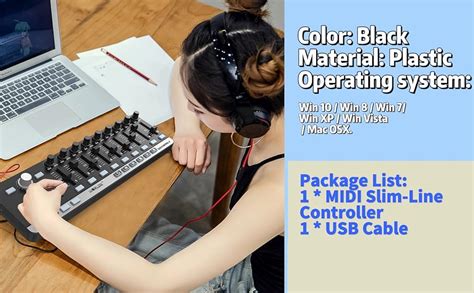 Btuty Portable Mini Usb 9 Slim Line Control Midi Controller Keyboard Controller