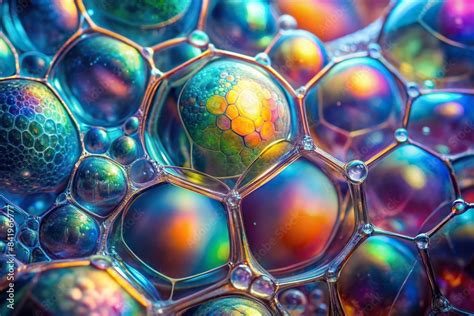 A Vibrant Abstract Image Depicting A Thin Translucent Membrane Shimmering With Iridescent