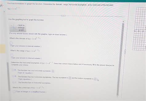 solved use transformations to graph the function determine