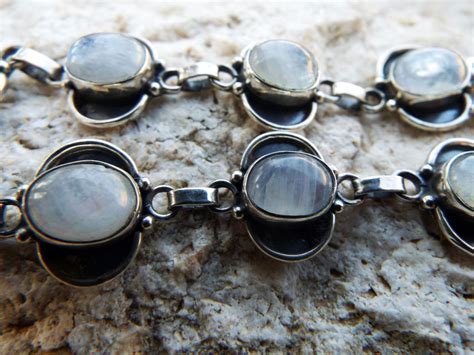 Sterling Silver Moonstone Bracelet Handmade Jewelry
