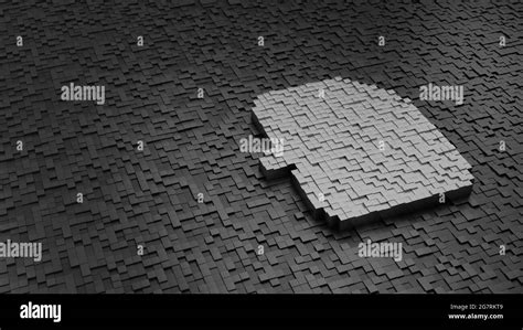 3d Rendering Metal Cubes In Shape Of Symbol Of Paper With Bent Corner