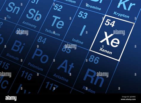 Xenon On Periodic Table Of The Elements Noble Gas With Symbol Xe From Greek Xenon Meaning