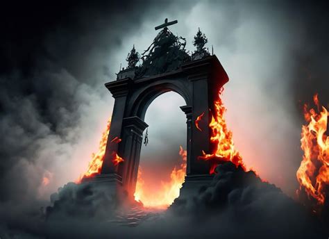 Premium Photo Door In The Hell Horror