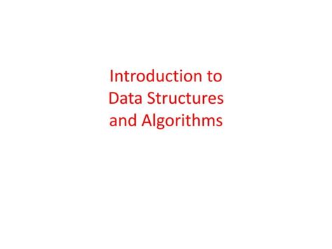 1 Introduction To Data Structures And Algorithms Pptx