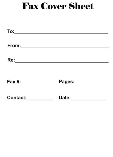 Basic Fax Cover Sheet Template