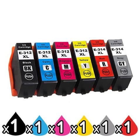 Epson 6 Pack 312XL 314XL Compatible High Yield Inkjet Cartridge Combo