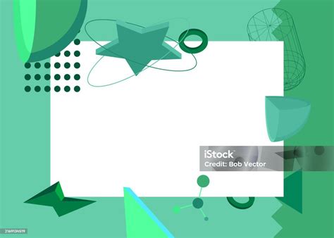 청록색과 녹색 기하학적 그래픽 복고풍 테마 배경 와 와 공간 와 텍스트 Here Place For Text 최소한의 기하학적