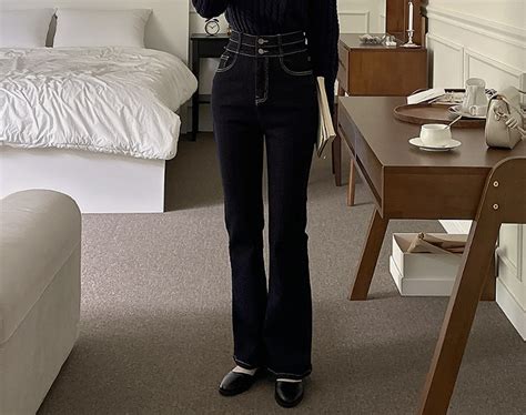 리리앤코 1천5백장 돌파 숏기본롱 티버덴 스판 속밴딩 스티치 투버튼 부츠컷 데님 팬츠 청바지 가을 가을룩 데일리룩 여행룩 오피스룩 하객룩 팬츠룩 데님룩 데이트