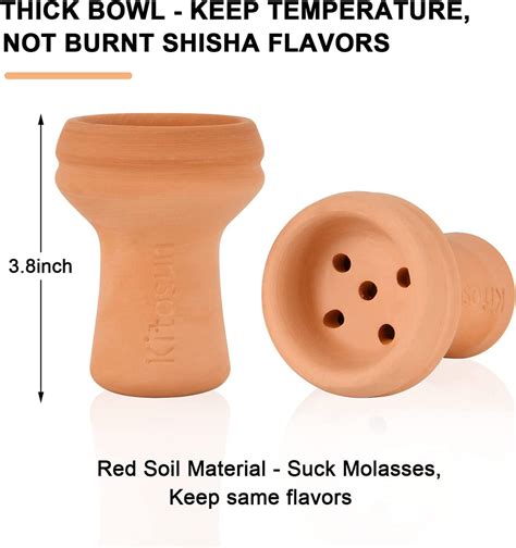 Kitosun Hookah Bowl Set Vortex Ceramic Hookah Bowl With 5 Holes Screen