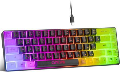 Chonchow 60 Wired Gaming Keyboard，rgb Backlit Ultra Compact Mini Keyboard 68 Keys，portable 60