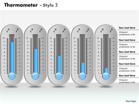 Thermometer Data Driven Column Chart Powerpoint Graph Powerpoint Slide Template