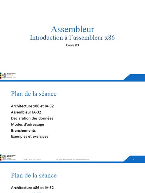 Cours 03 Pdf Structure De Contrôle Assembleur