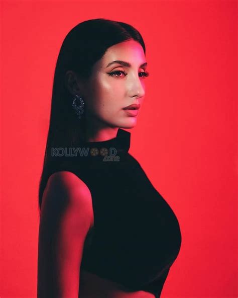 Sexy Nora Fatehi In A Velvet Front Cut Out Dress For Principle Magazine