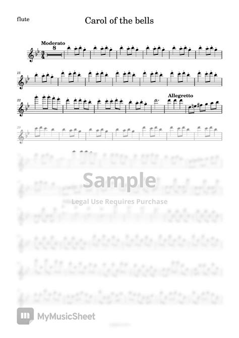 미콜라 레온토비치 Carol Of The Bells 크리스마스 캐롤 반주 Mr 피아노 악보 Sheet By 심플플루트뮤직