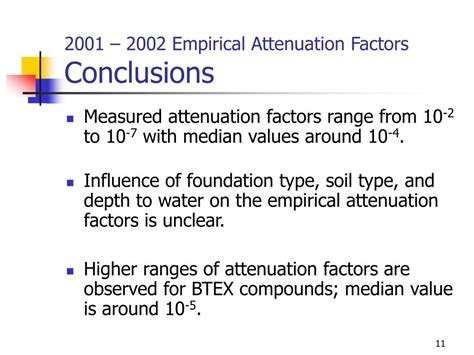 Ppt Empirical Attenuation Factors Predictions And Observational Data
