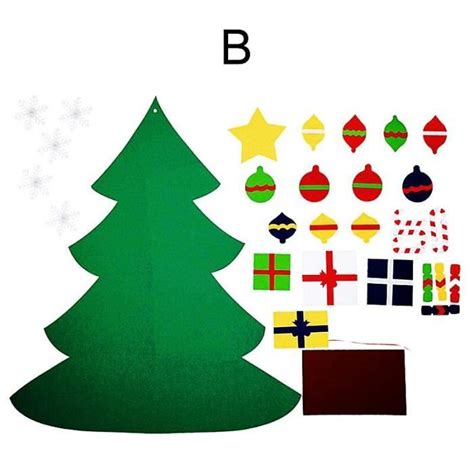 Sapin de Noël Kit arbre de noël en feutre pour enfants bricolage ornements muraux suspendus