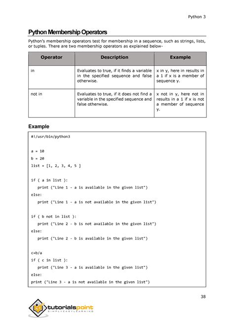 Python In Cs Python Membership Operators Pythons Membership
