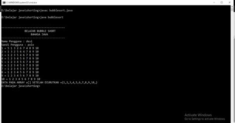 Metode Sorting Bubble Sort Pada Java💻 ~ Desi Nurfitriani
