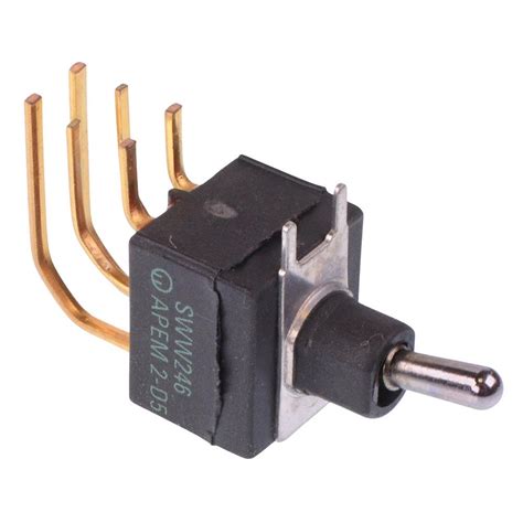 Sww246cd 7 Apem On On Washable Pcb Miniature Toggle Switch Dpdt 0 4a 2 — Switch Electronics