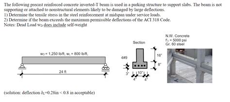 solved the following precast reinforced concrete inverted t