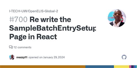 Re Write The Samplebatchentrysetup Page In React · Issue 700 · I Tech