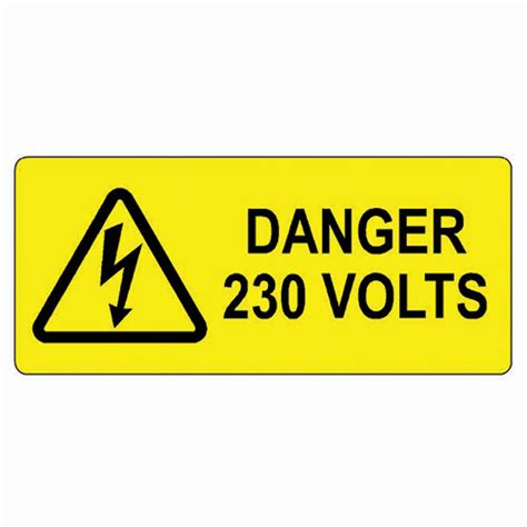 Danger 230 Volts Label Bluecode