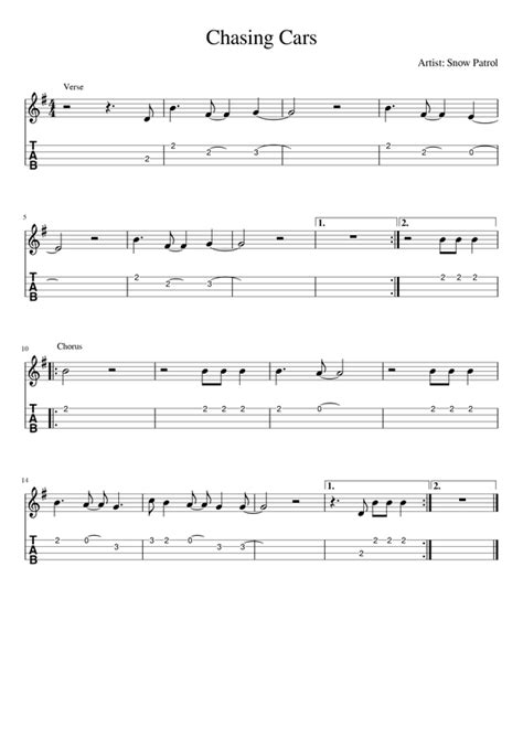 Chasing Cars Snow Patrol Easy Ukulele Fingerpicking Tab