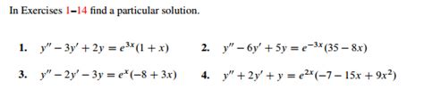 Solved Find Solution In Exercises 1 14 Find A Particular