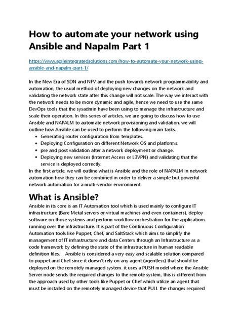 How To Automate Your Network Using Ansible And Napalm Part 1 Download
