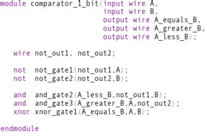 Verilog Code Of A 1 Bit Comparator Using Gates SemiRise