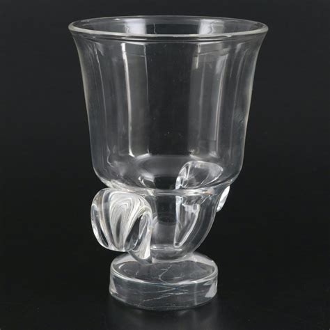 Steuben Art Glass Vase With Scroll Base Designed By George Thompson Ebth