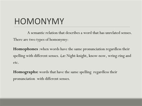 Semantic Relation Among Words Ppt