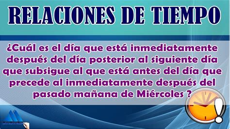 Relaci N De Tiempo Problema Resuelto Razonamiento Matem Tico Youtube