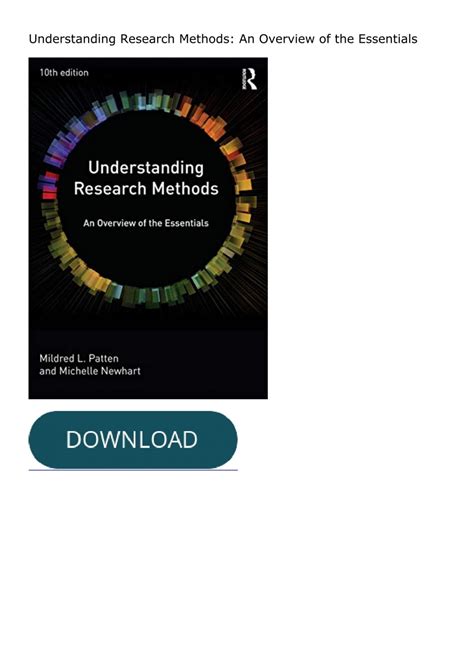 Download ⚡️pdf ️ Understanding Research Methods An Overview Of The