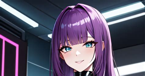 Aiイラスト ボディスーツ☓紫髪前髪ぱっつんの爆乳お姉さん② ユーキヒロ自己紹介読んでのイラスト Pixiv