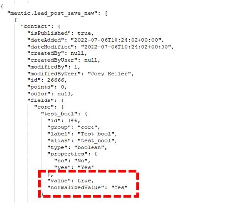 Webhook Returns Different Value For New Update Contact If Boolean · Issue 11315 · Mautic