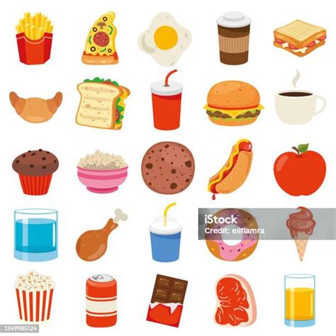 Set Of Various Delicious Foods向量圖形及更多三文治圖片 三文治 鬆餅 朱古力 Istock