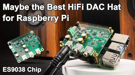 Raspberry Pi 4 HiFi DAC Pro Hat ES9038Q2M Audio Card - YouTube