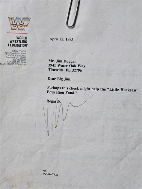 Hacksaw Duggan A Nice Surprise From Vince After The