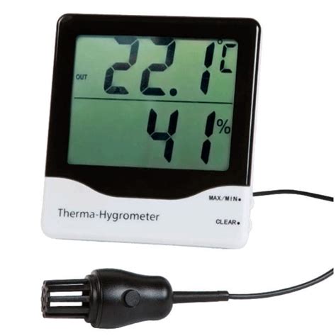 Termo higrómetro con pantalla LCD GESA TERMOMETROS para instalación en pared