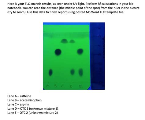 Solved Here Is Your TLC Analysis Results As Seen Under UV Chegg Com