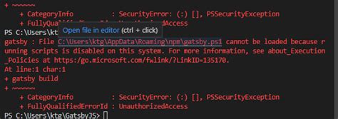 gatsby develop command doesn t work in vscode terminal r gatsbyjs