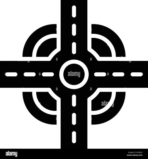 Road Intersection Vector Icon Design Illustration Stock Vector Image And Art Alamy