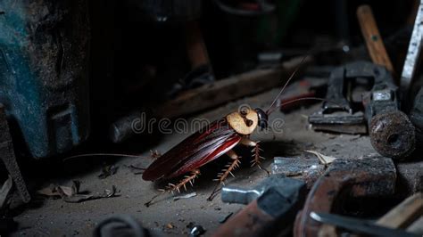 Cockroach In A Workshop Stock Image Image Of Pest Detail 336537043