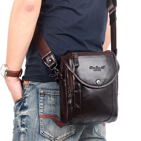 Mens Genuine Leather Cross Body Bag