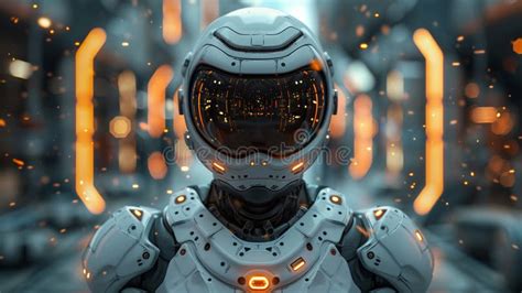 Futuristic Android Model Innovative Concept In Robotic Design Stock Illustration