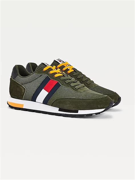Sneaker Met Gemengde Panelen En Vlag Groen Tommy Hilfiger