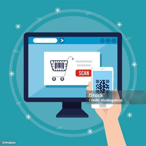 스마트 폰 및 컴퓨터 벡터 디자인 내부 Qr 코드 Qr코드에 대한 스톡 벡터 아트 및 기타 이미지 Qr코드 가격 구매